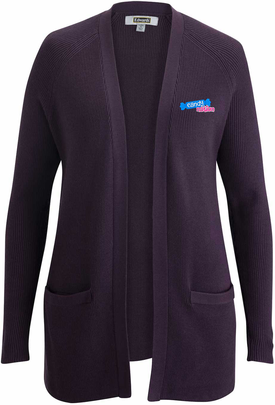 Edwards Ladies Open Front Tunic Cardigan 7053 with Custom Embroidery