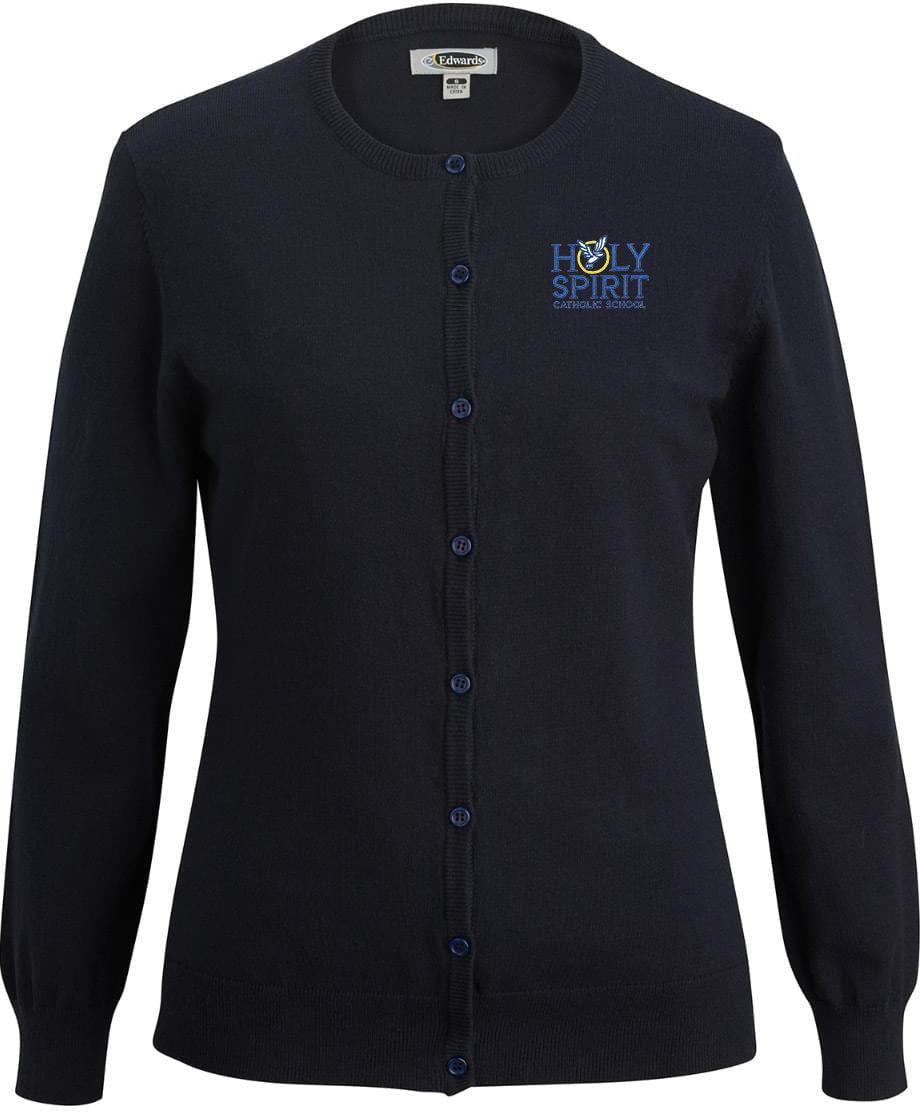 Edwards Ladies Jewel Neck Cardigan 7140 with Custom Embroidery