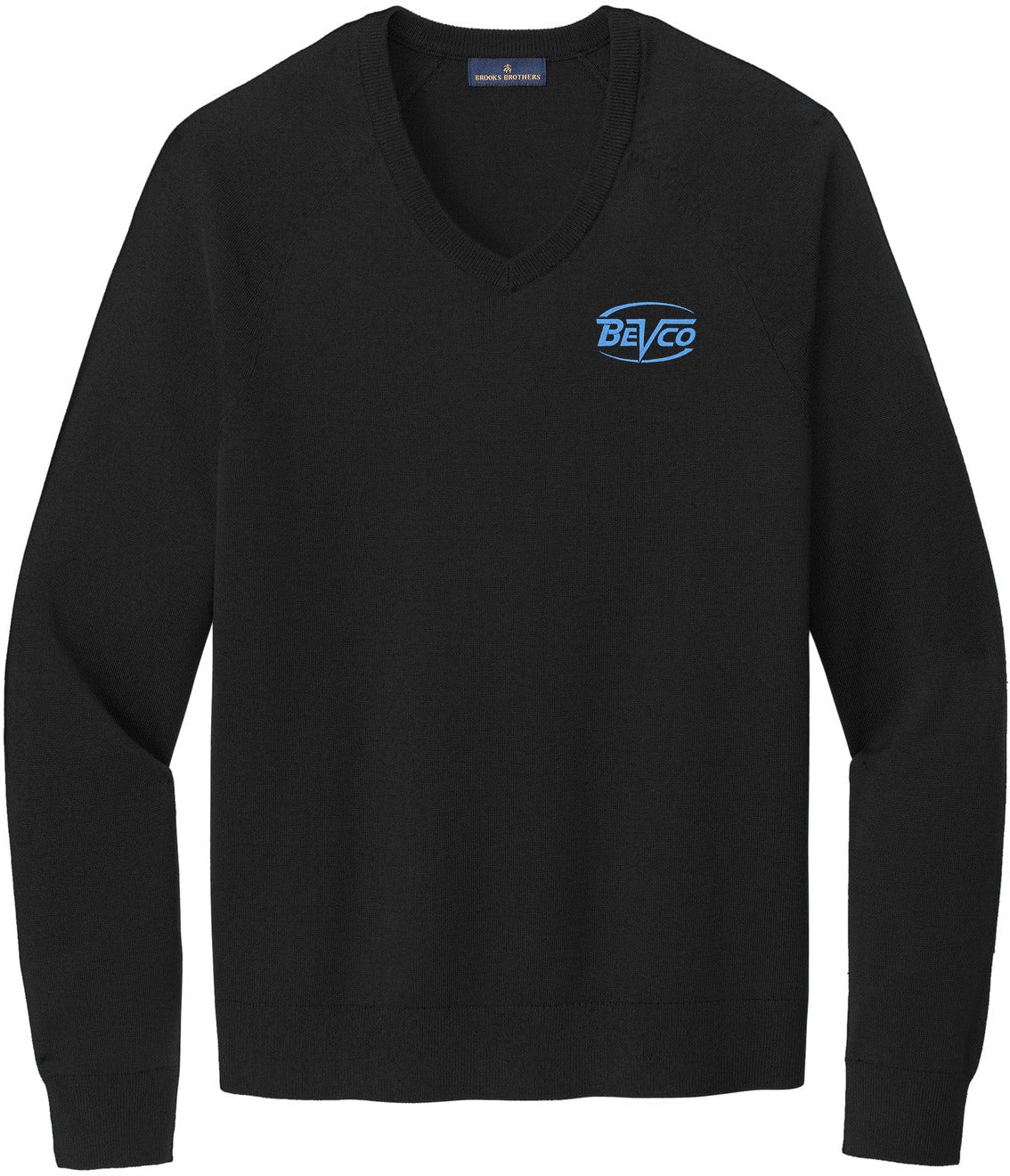 Brooks Brothers Cotton Stretch V-Neck Sweater With Custom Embroidery ...