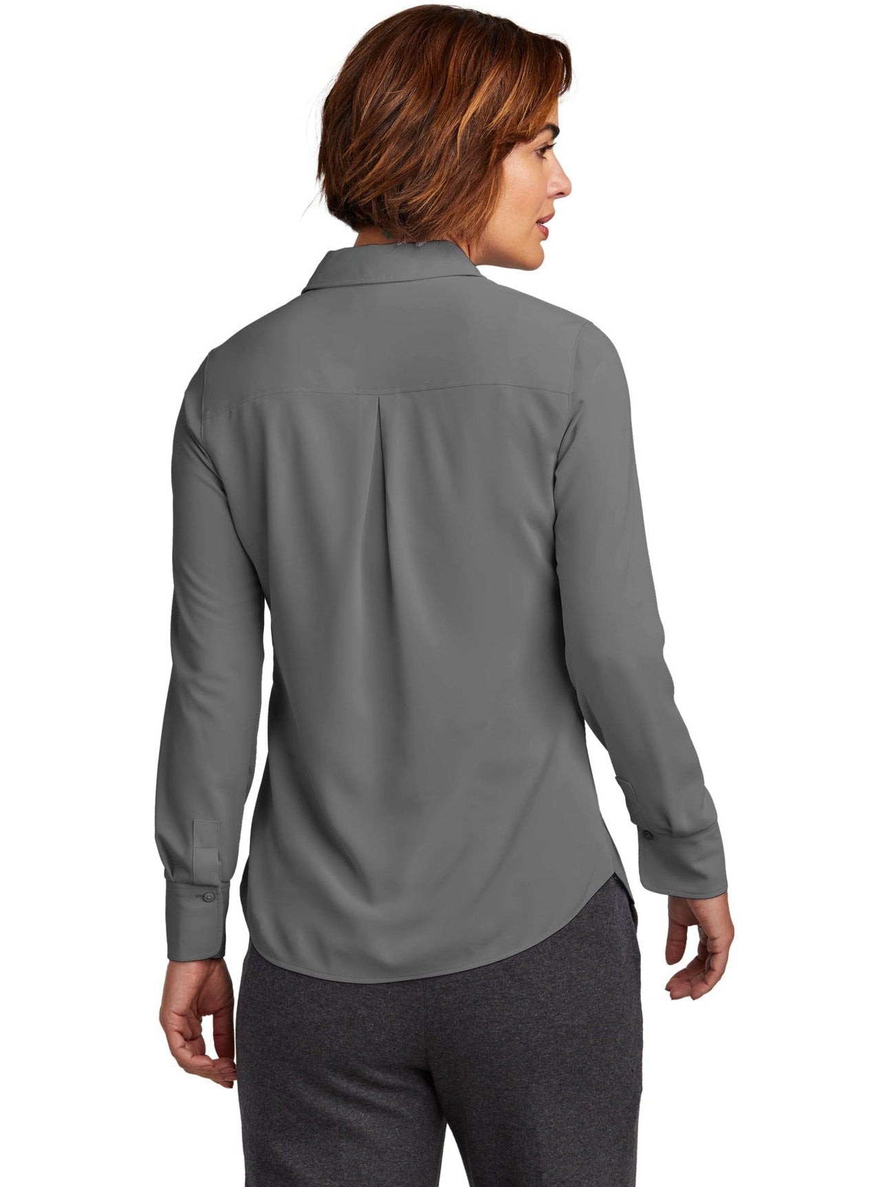 Brooks Brothers Women's Full-Button Satin Blouse With Custom Embroidery ...