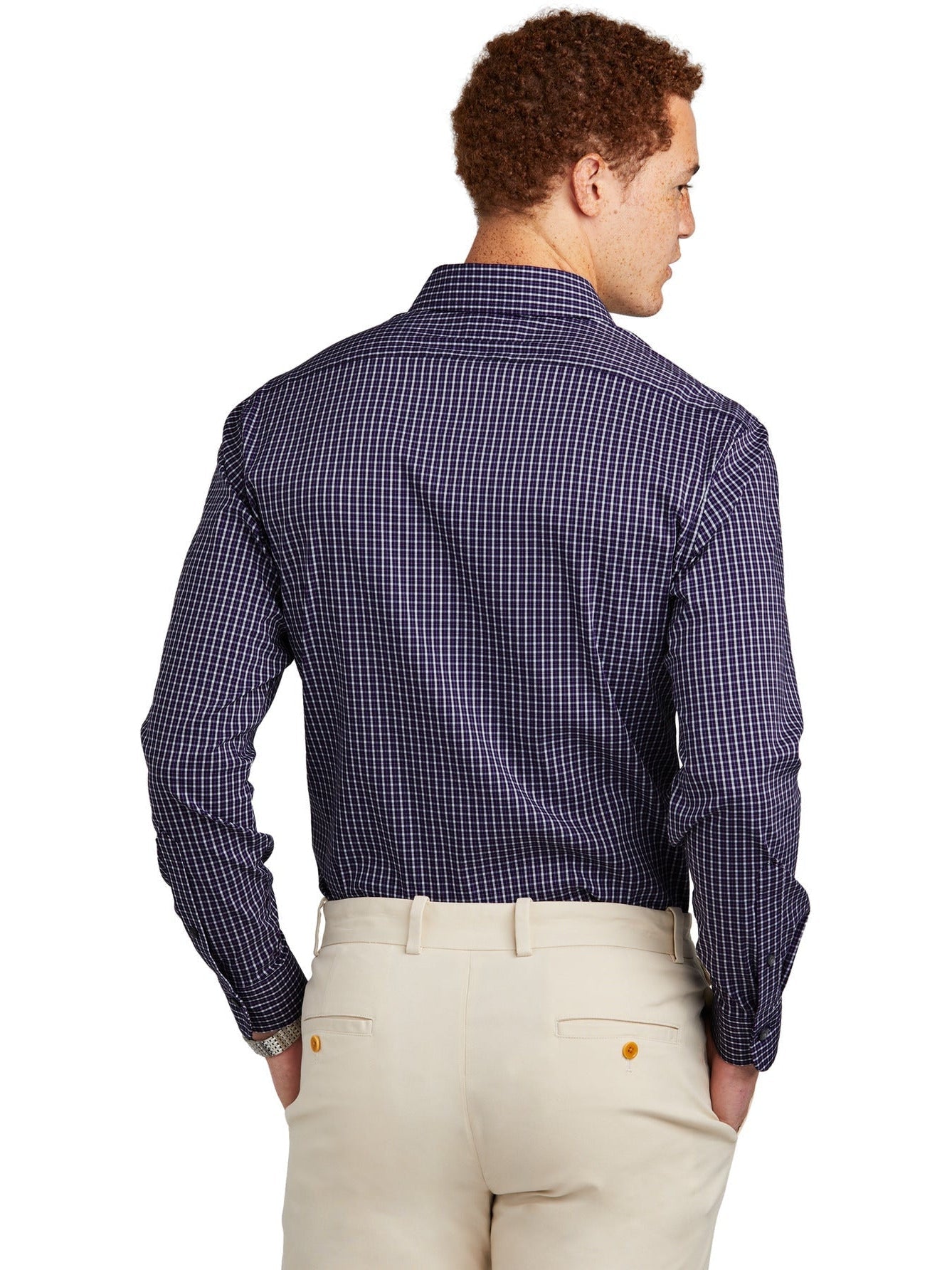 Brooks Brothers Tech Stretch Patterned Shirt With Custom Embroidery ...