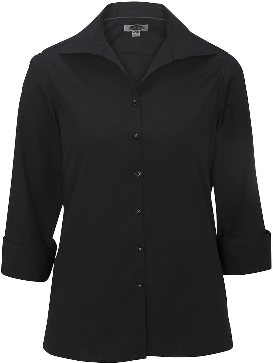 Edwards Ladies Lightweight Open Neck Poplin Blouse 5040 with Custom ...