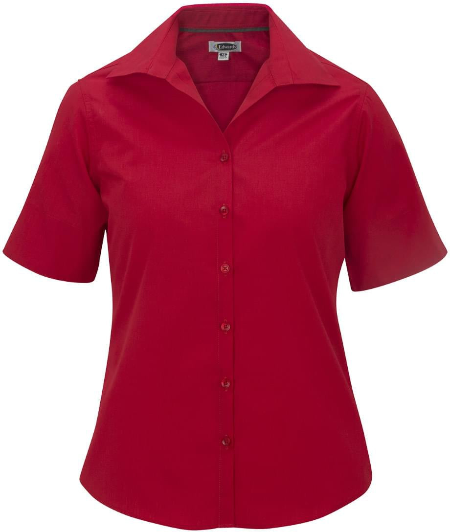 Edwards Ladies Lightweight Short Sleeve Poplin Blouse 5245 with Custom ...