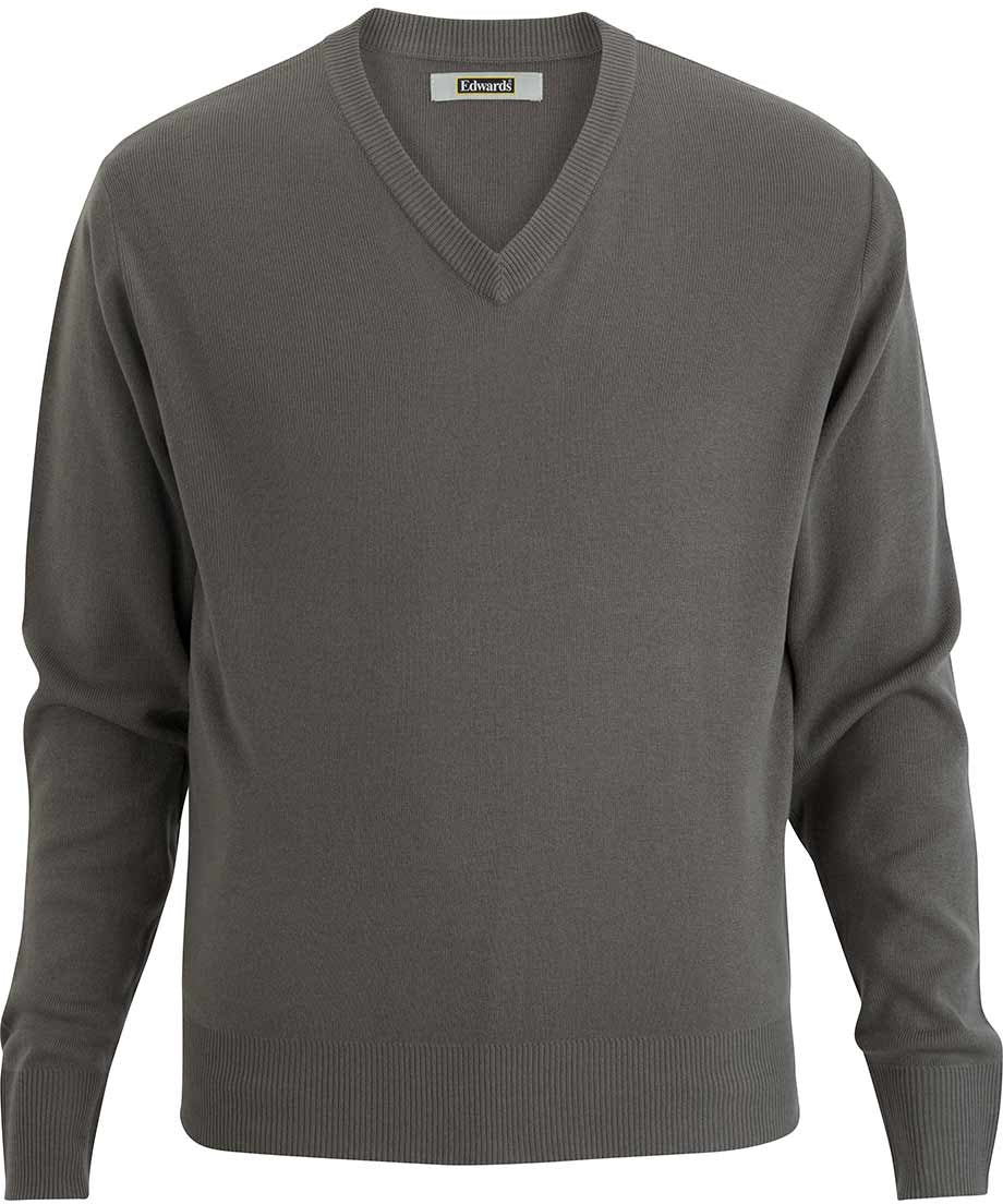 Edwards V Neck Sweater Interlock Acrylic 4067 with Custom Embroidery