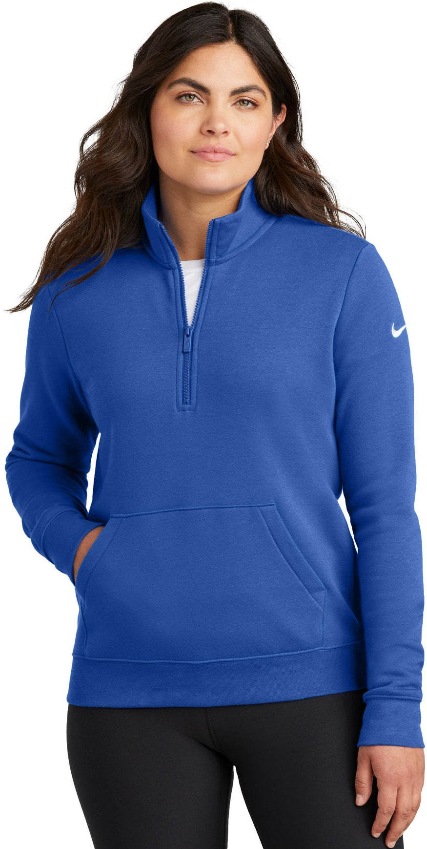 Nike Ladies Club Fleece Sleeve Swoosh with custom logo embroidery ...