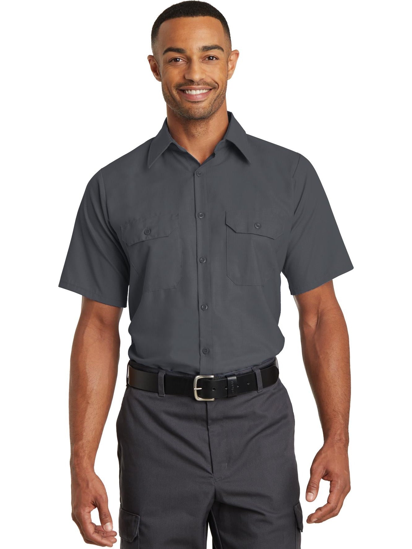 Red Kap Short Sleeve Solid Ripstop Shirt with logo | Thread Logic